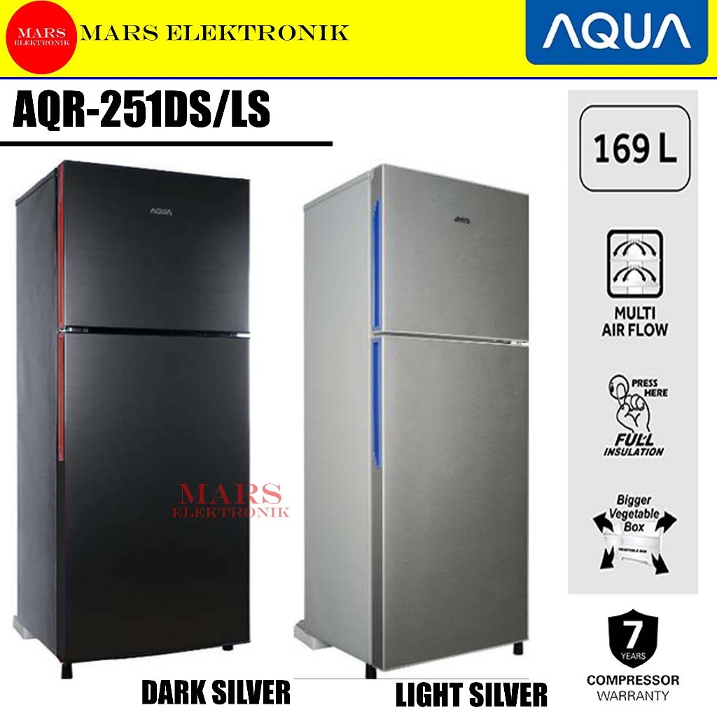 Jual KULKAS AQUA 2 PINTU AQR-D251 - 187 LITER - LOW WATT - AQR D 251 ...