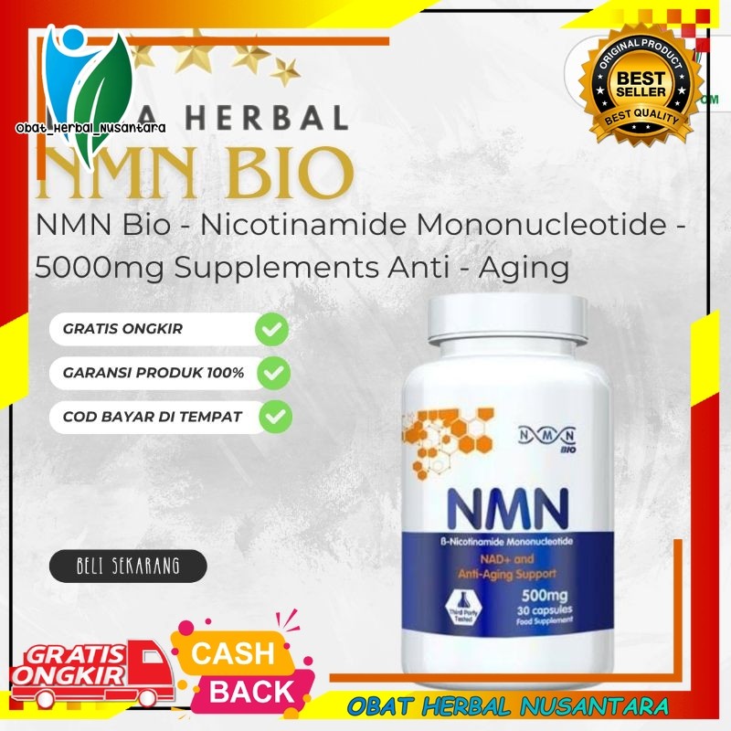 Jual NMN Bio 500mg 30 Capsul NMN MAX Suplemen NMN VITAMIN B - Nicotinamide Mononucleotode ...