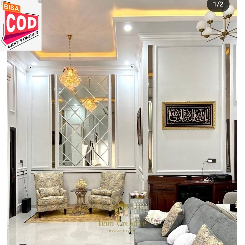 Jual KACA CERMIN BEVEL TEBAL 5MM KOTAK/KACA CERMIN BEVEL DEKORASI RUANG ...