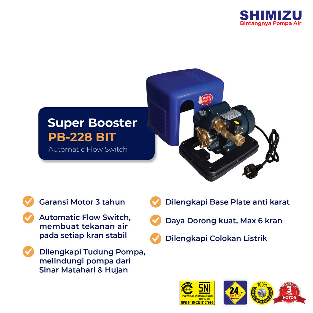 Jual Pompa Air Pendorong Booster Otomatis Shimizu PB 228 BIT | Shopee Indonesia