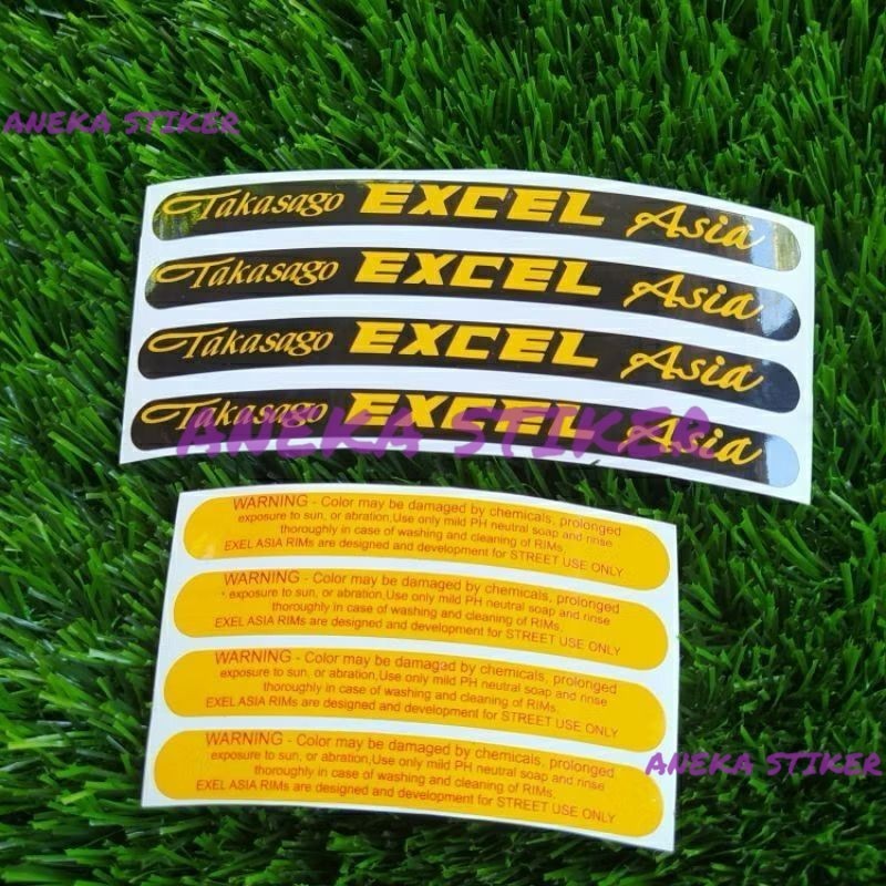 Jual STIKER VELG TAKASAGO EXCEL ASIA PRINT HITAM KUNING ASLI MURAH ...