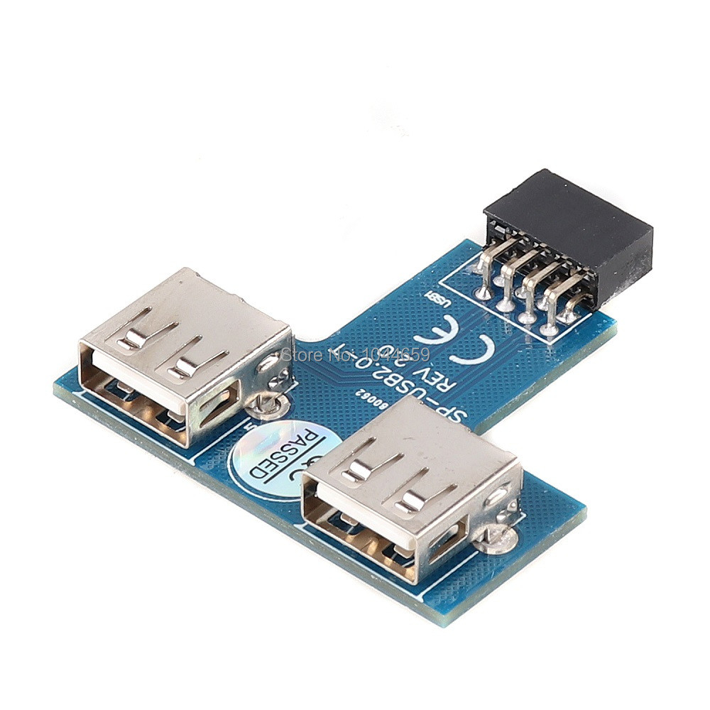 Jual USB HUB 9Pin PC Host Internal Motherboard USB 2.0 Hub 9Pin to 2 ...