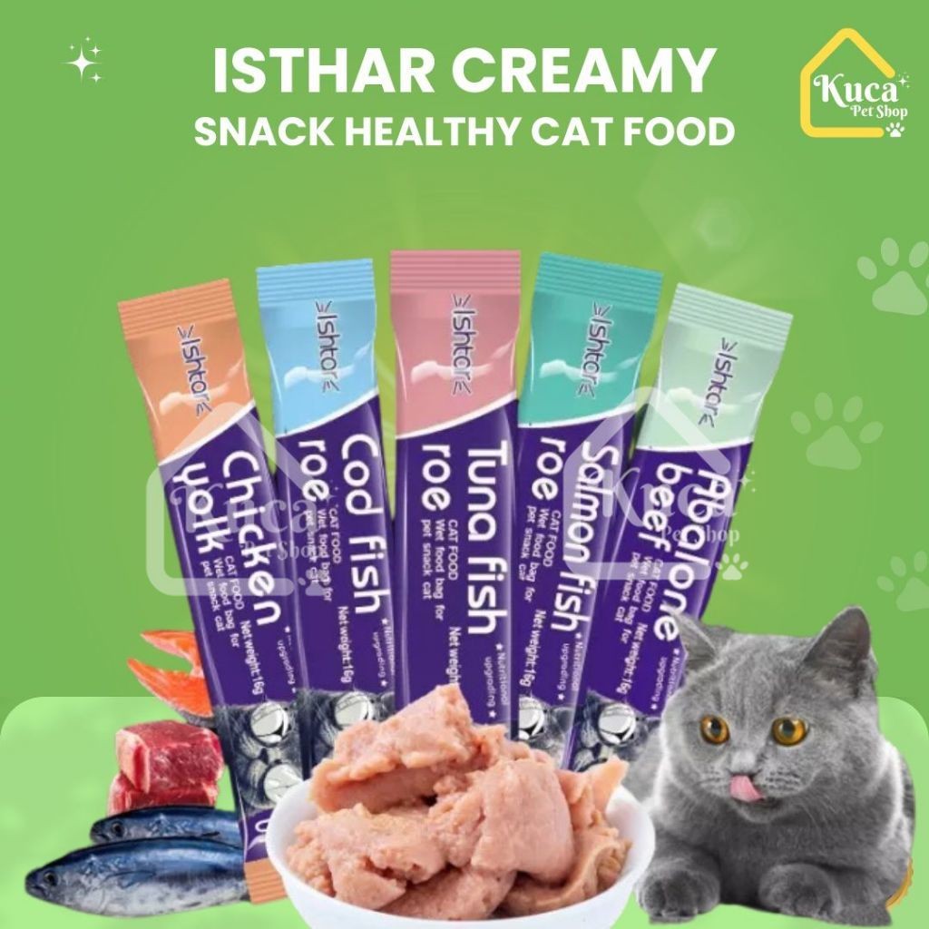 Jual Ishtar Creamy Treats Wet Food Snack Cat Strip Makanan Basah Kucing ...