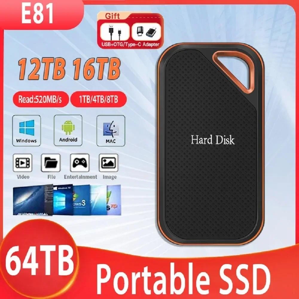 Jual New E81 SSD External Hard Drive 1TB Portable External Solid State Hard Drive 2TB USB3.1 ...