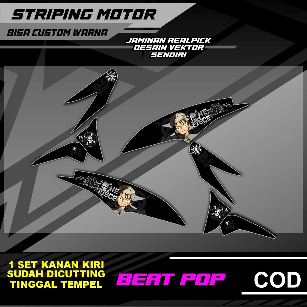 Jual STRIPPING MOTOR KEREN HONDA BEAT POP LUFFY ONE PIECE MODE RAMADHAN ...