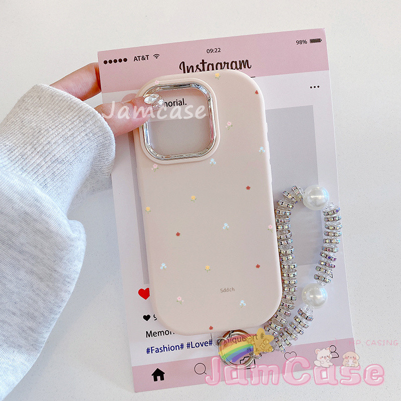 Jual case iPhone 15 Rantai sabuk bunga kecil sederhana Casing ponsel ...