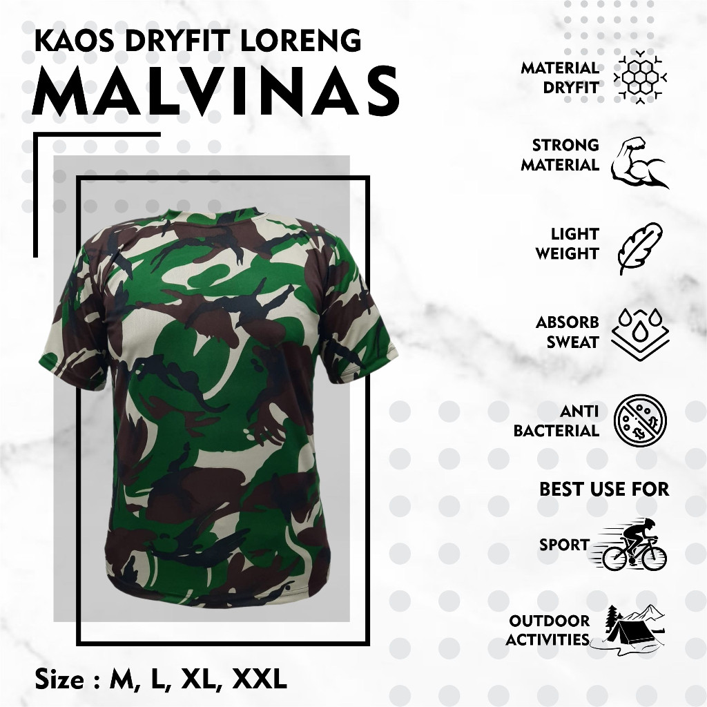 Jual Kaos Loreng TNI Pria dryfit Malvinas | Shopee Indonesia