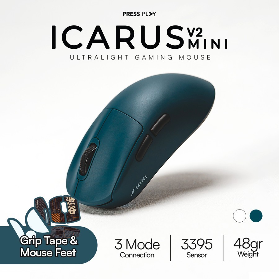 Jual Press Play Icarus V2 Mini Wireless Gaming Mouse 3 Mode Connection ...