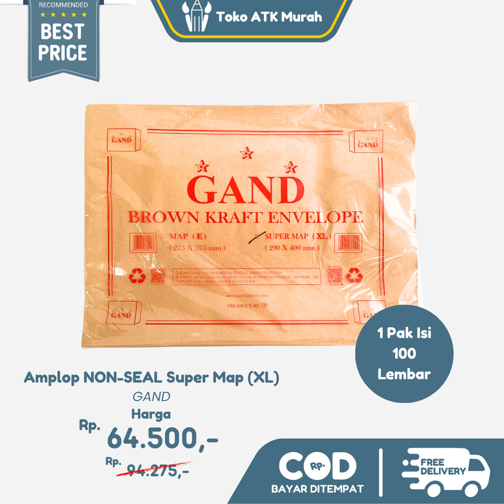 Jual Amplop / Map Coklat Ukuran Super Map ( XL ) Non-Seal Gand | Shopee ...