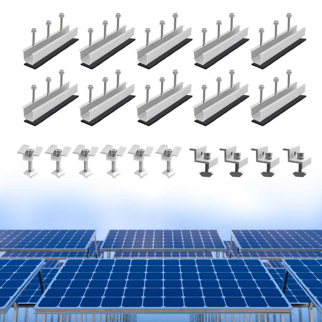 Jual 6/10 Pcs Solar Panel Mount Bracket Kit with 4.72IN/120mm Aluminium ...