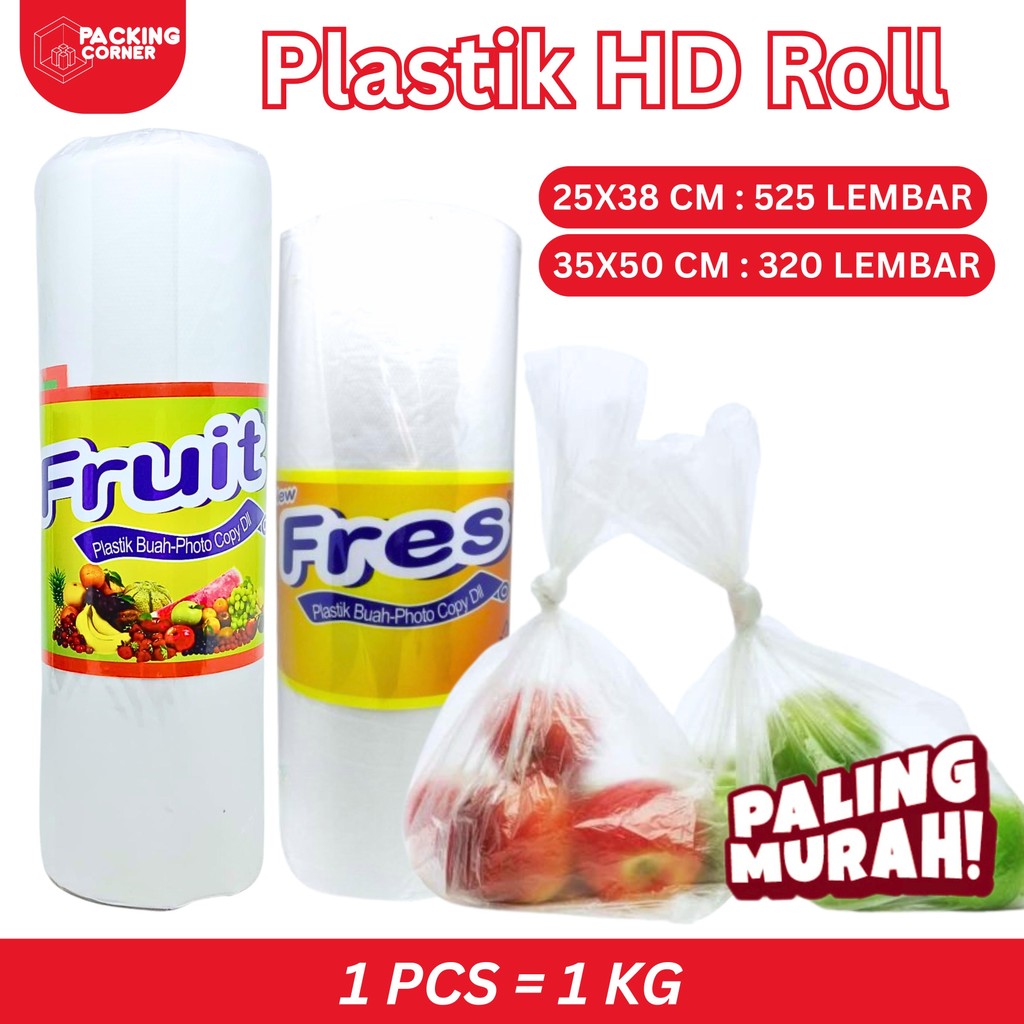 Jual Plastik HD Roll Premium Buah Sayur Supermarket Fotocopy 1kg 25x40 ...