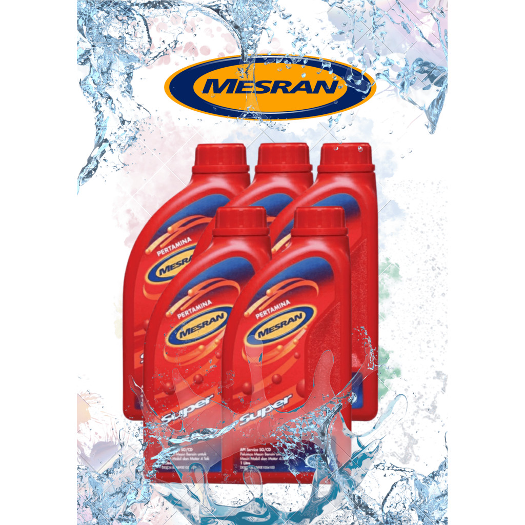 Jual 5 BOTOL Oli Pertamina Mesran Super 1L | Shopee Indonesia