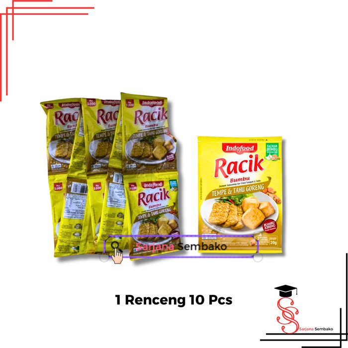 Jual Indofood Bumbu Racik Tempe Dan Tahu Goreng - 1 Renceng 10 Pcs ...