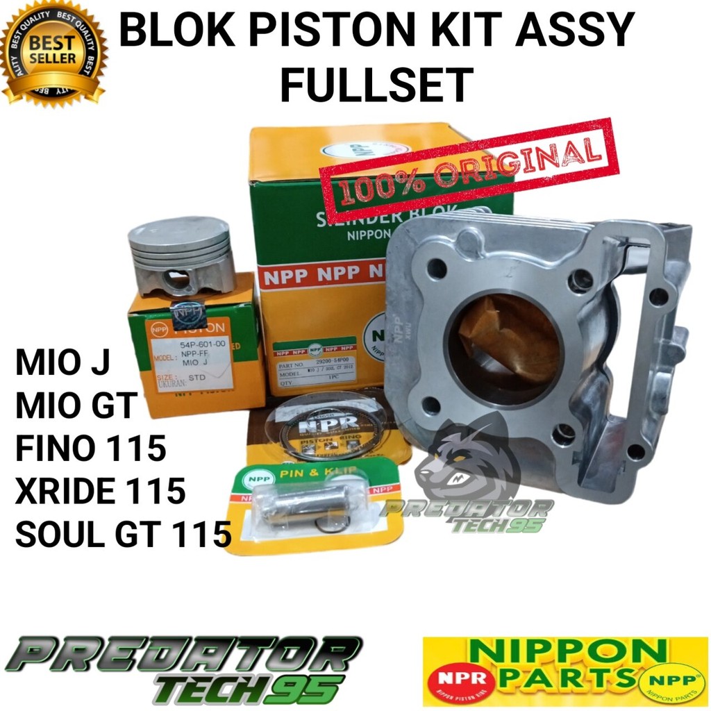 Jual BLOK BORING CYLINDER PISTON KIT SEHER KOMPLIT FULLSET ORIGINAL NPP YAMAHA 54P MIO J GT FINO ...