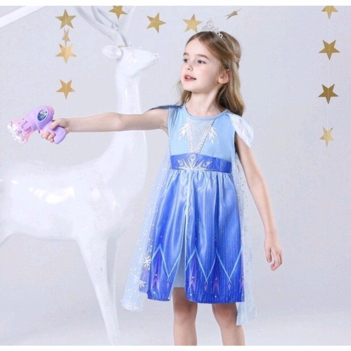 Jual dress elsa frozen 2 dress anak elsa baju elsa frozen gaun elsa ...