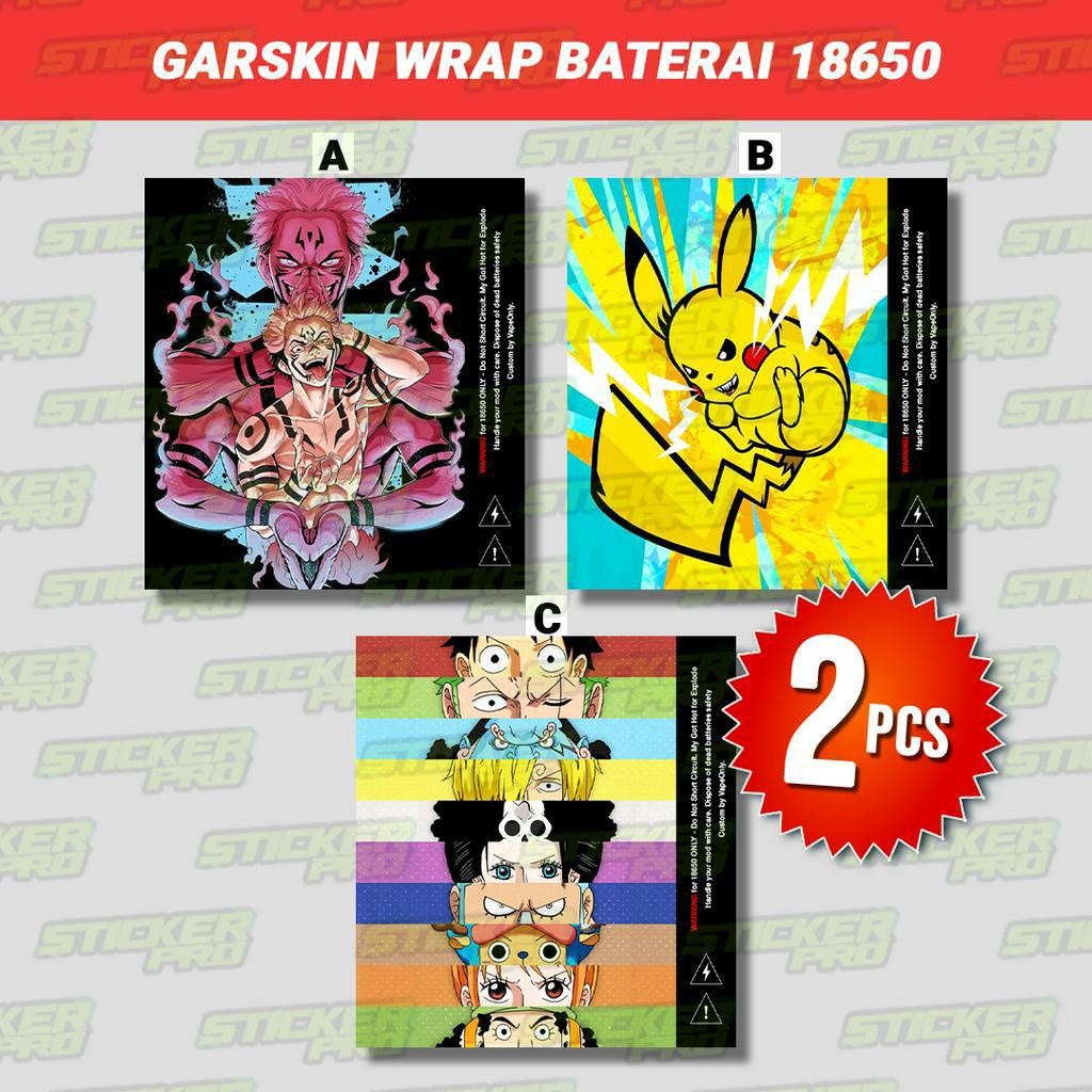 Jual Stiker Garskin Wrap Baterai Battery 18650 - ANIME | Shopee Indonesia