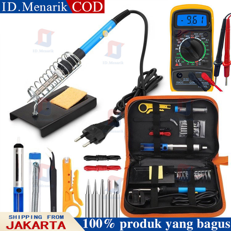 Jual Set Solder Listrik Lengkap dengan Multimeter Iron Tool Kit 220V 60W/Solder Listrik Murah ...
