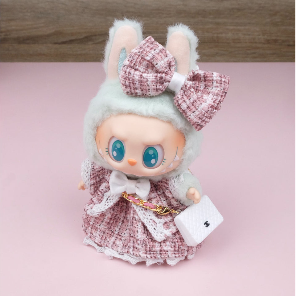 Jual JT Mint Labubu Plush Keyring with Dress and Accessories Set ...