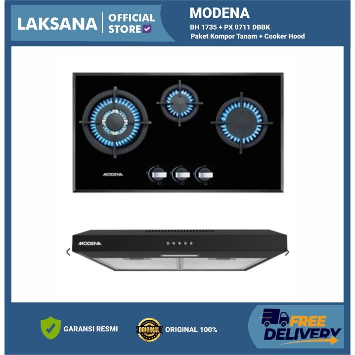 Jual Modena Paket Kompor Tanam + Cooker Hood Modena BH 1735 + PX 0711 ...