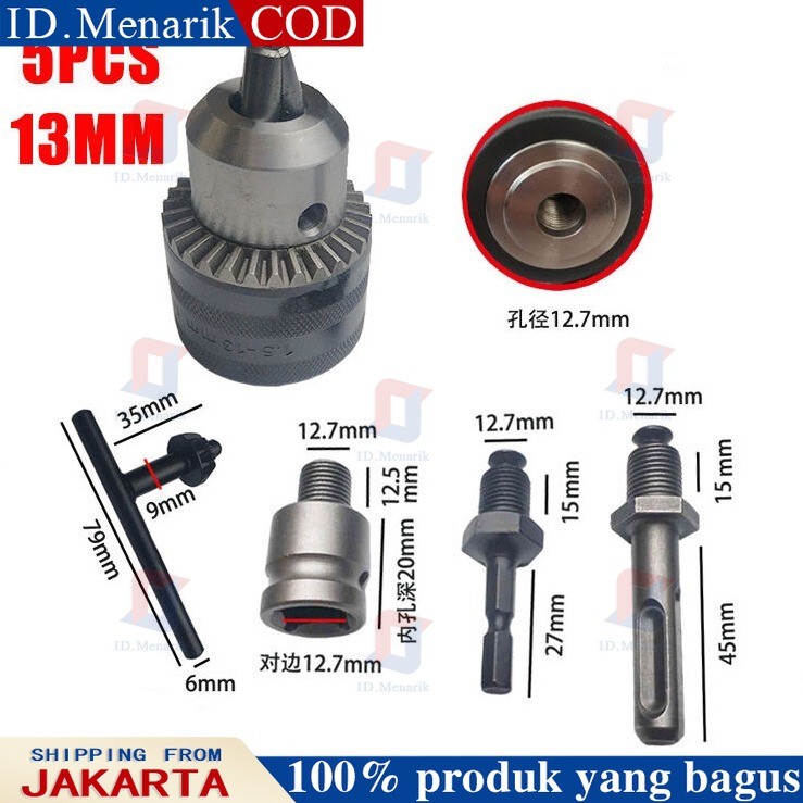Jual Adaptor Kepala Bor chuck bor sds plus 13mm 1/2" 20UNFdengan Drill ...