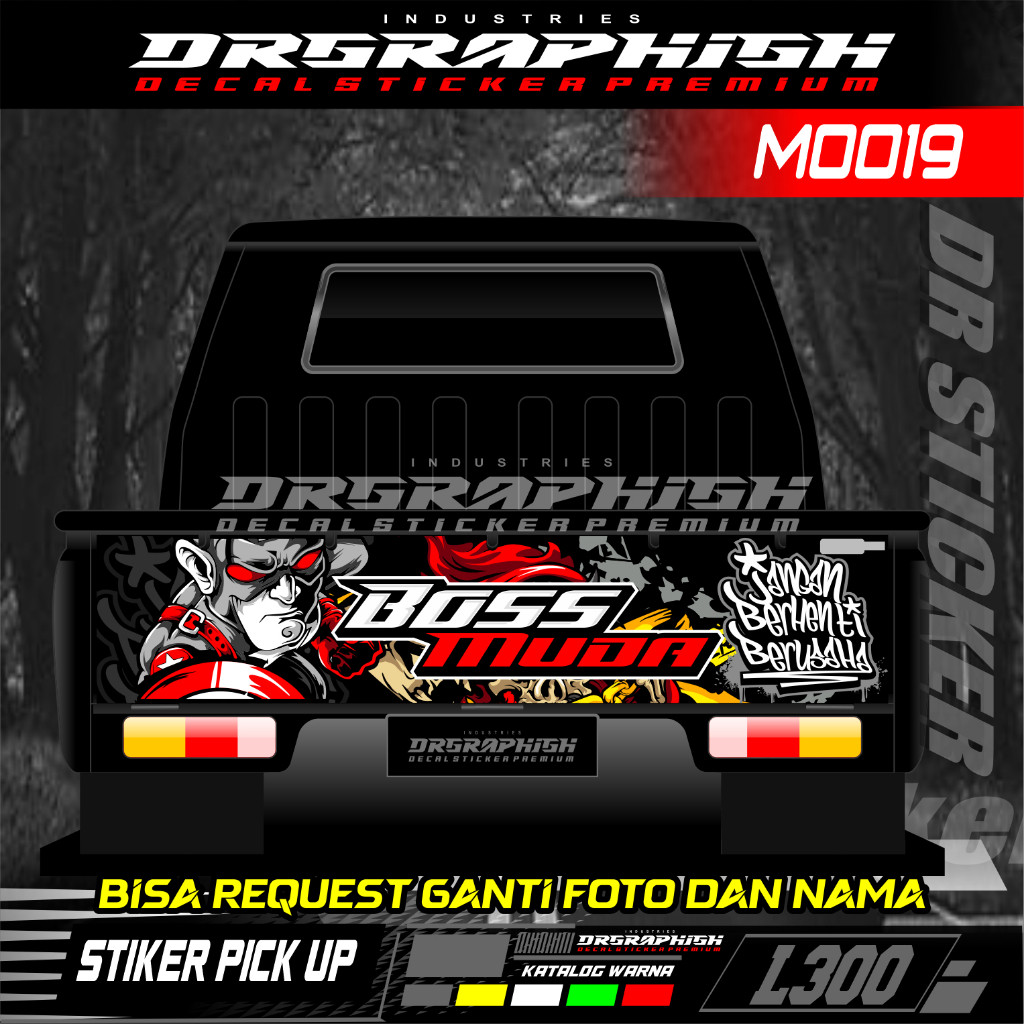 Jual Sticker Pintu Belakang Pick Up L300 DESAIN DOA IBU, Mega Carry ...