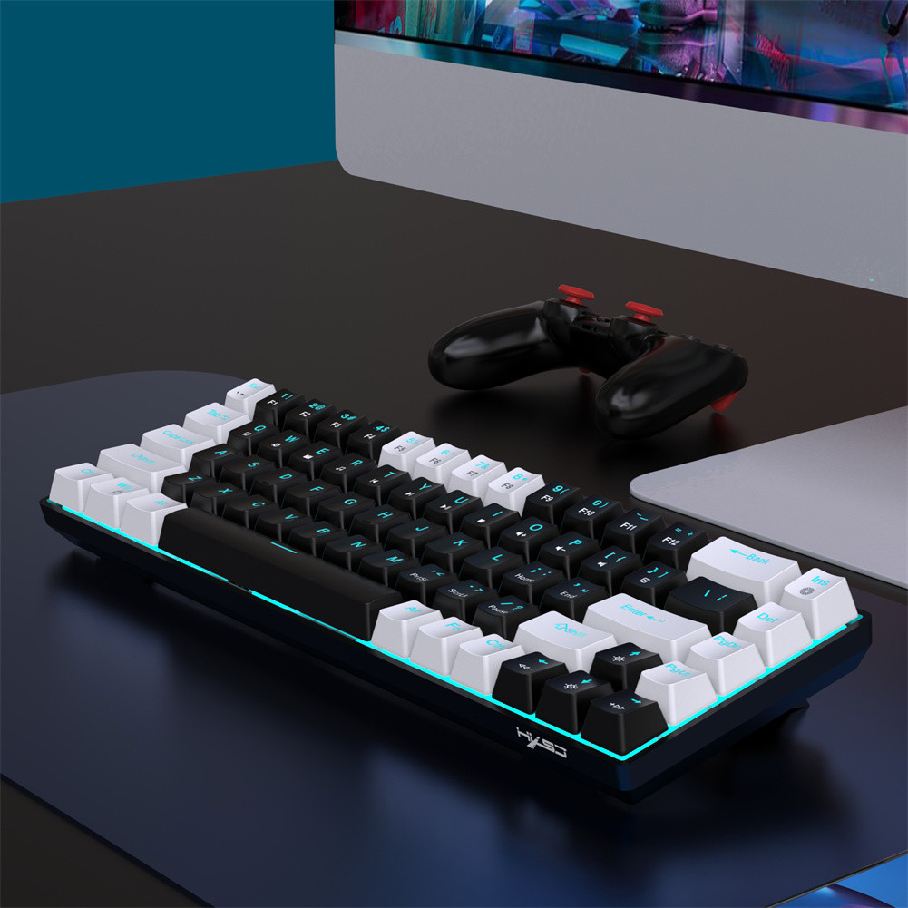 Jual V800 Mechanical Gaming Keyboard LED Backlit Compact 68 Keys Mini ...