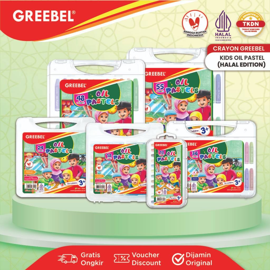 Jual GREEBEL Crayon Oil Pastel Halal Edition – Krayon Minyak Aman untuk ...