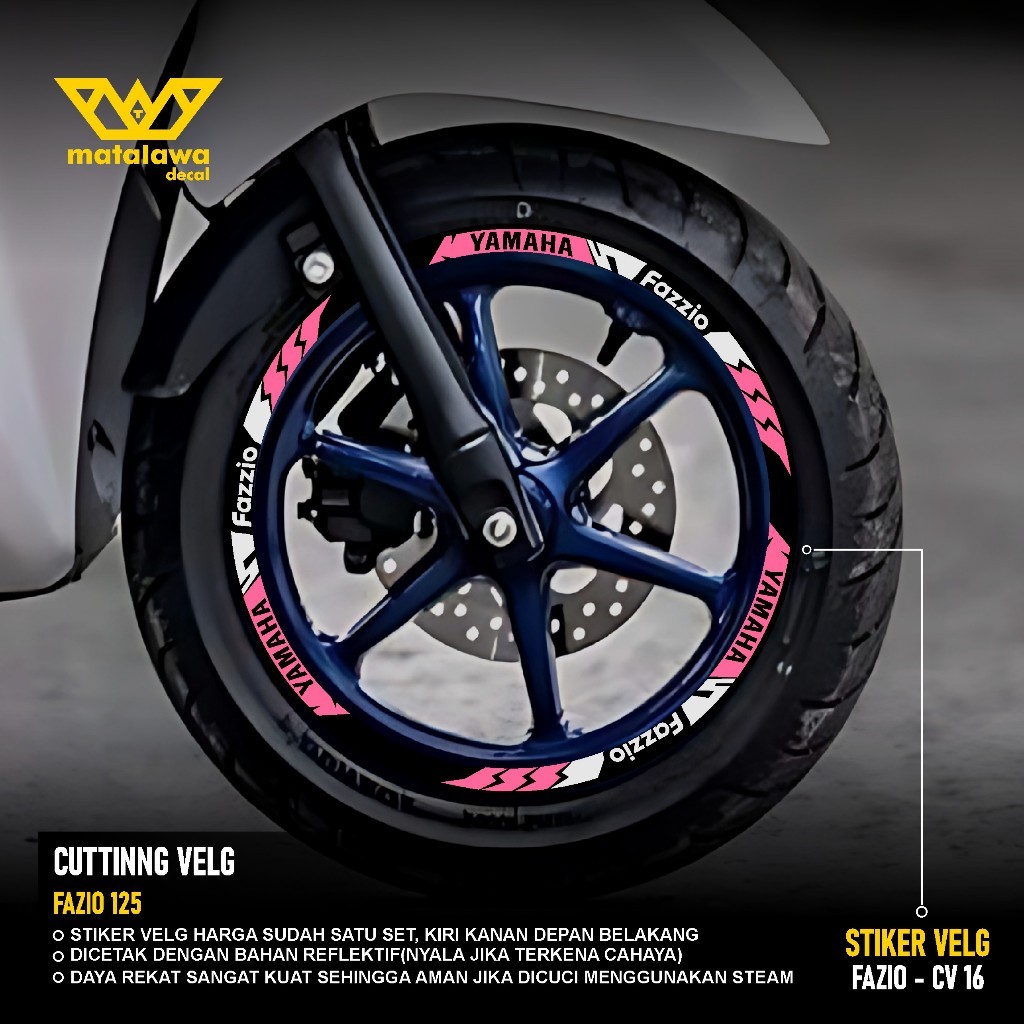 Jual CUTTING STIKER VELG YAMAHA FAZZIO STICKER LIS PELK MOTOR RING 12 ...