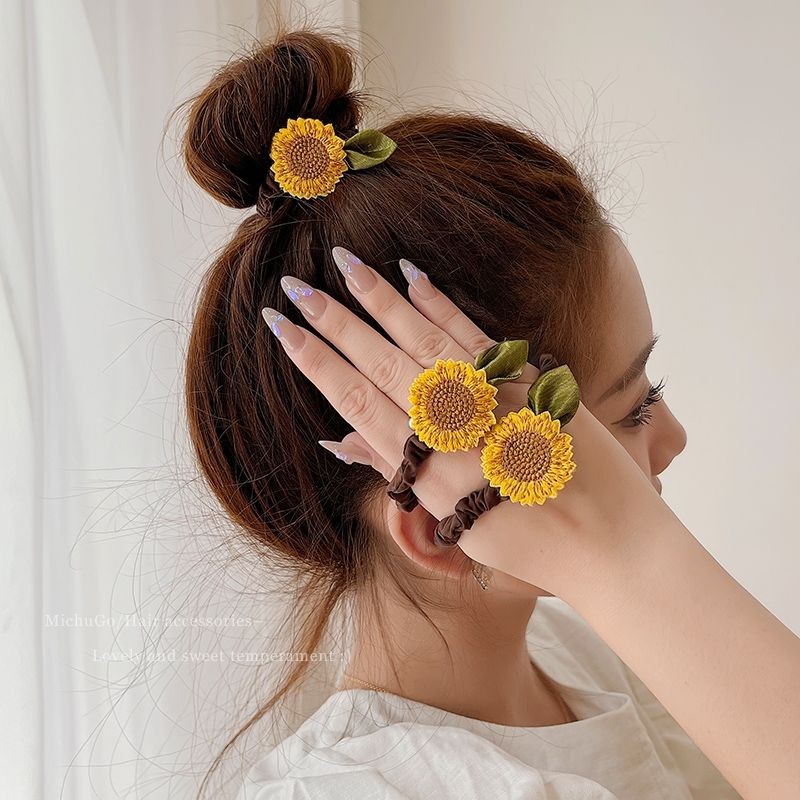 Jual Ikat Rambut Kecil Intestin Bunga Matahari untuk Wanita Elastisitas ...