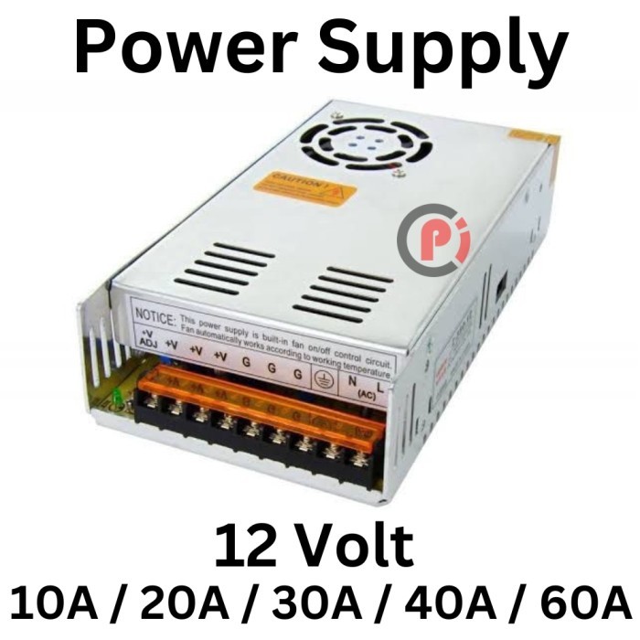 Jual Switching Power Supply PSU 12V 10A 20A 30A 40A 60A 12 Volt Ampere Plus Fan Pendingin Model ...
