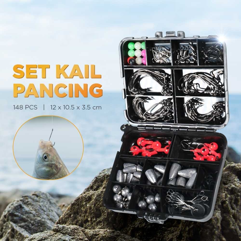 Jual 148 PCS Set Perlengkapan Kail Pancing Mancing Fishing Hook Tackle Box | Shopee Indonesia