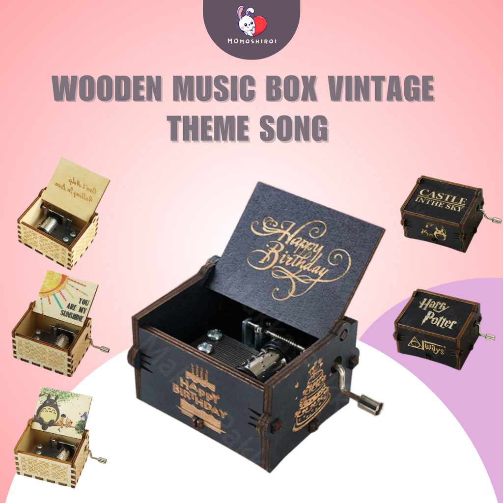 Jual Kotak Musik Kayu Wooden Music Box Vintage Diputar Manual | Shopee ...