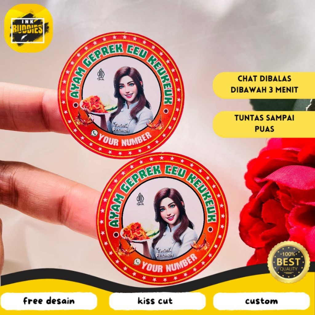 Jual INB 5-8 Ready Stiker Label Makanan Berat Ayam Geprek Goreng ...