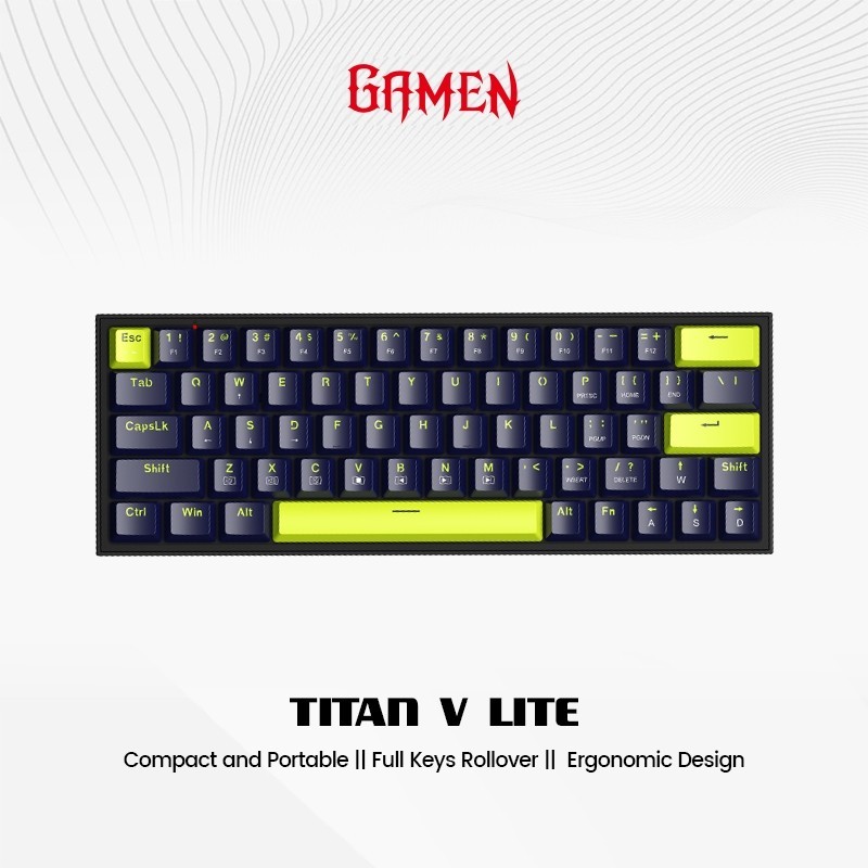 Jual GAMEN Titan V Lite Mechanical Gaming Keyboard 60% Outemu Blue Red ...