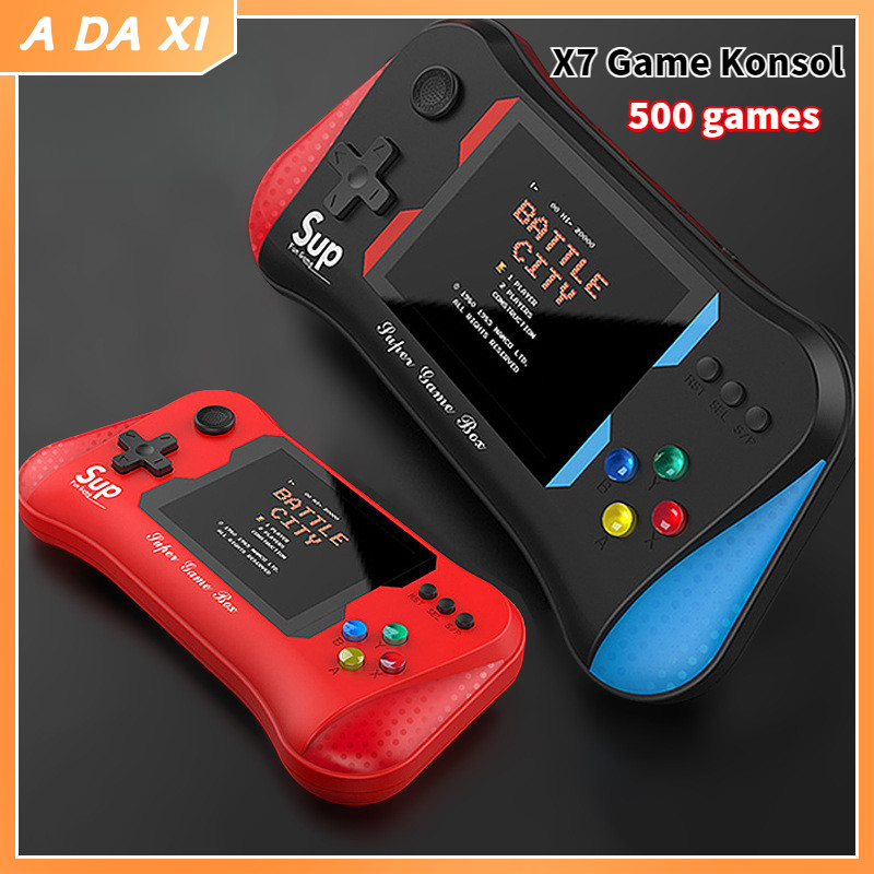 Jual 500 in 1 GameBoy Portable Dual X7M Konsol Game Retro Merah Genggam dengan Dual Konsol Stick ...