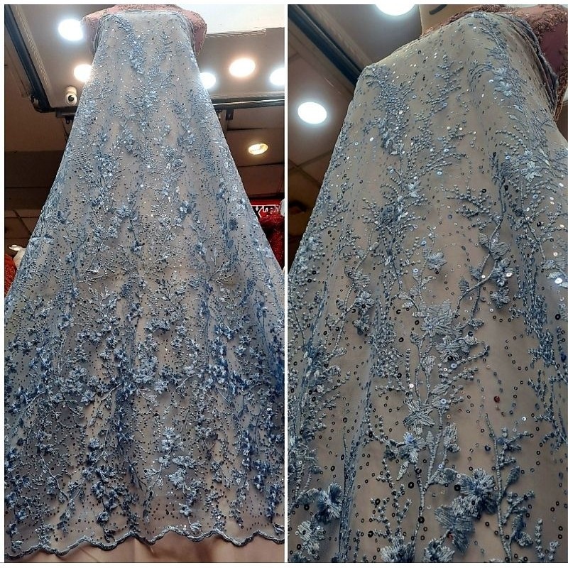 Jual kain tile bunga merambat full payet spenggle | Shopee Indonesia