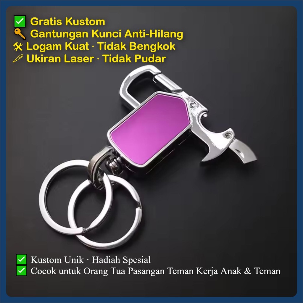 Jual FLASH SALE【Free custom】Gantungan Kunci Multifungsi Ungu Motor ...