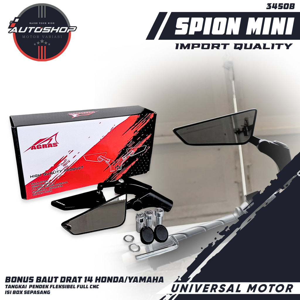 Jual Spion MINI SPORTY Tangkai Pendek FULL CNC Kaca Sepion Mirror VARIO ...
