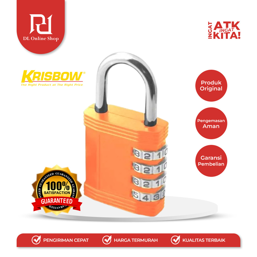 Jual KRISBOW GEMBOK/ HEAVY DUTY LOCK 4-DIAL (1PC) | Shopee Indonesia