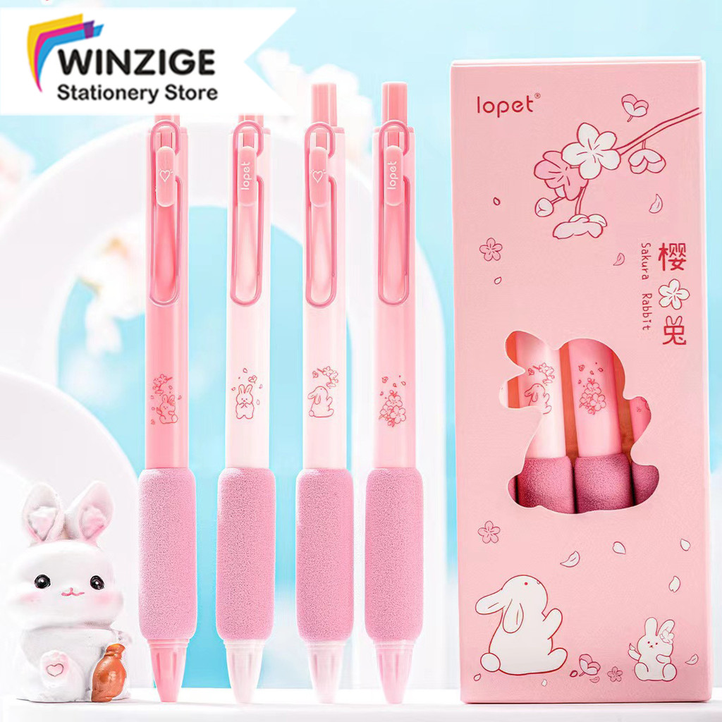 Jual Winzige 4pcs pulpen aesthetic 0.5mm isi pulpen gel pink school ...