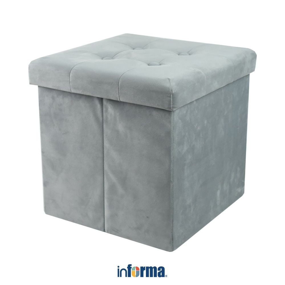 Jual Informa Bangku Ottoman Lipat Velvet - Abu-Abu Tempat Duduk ...