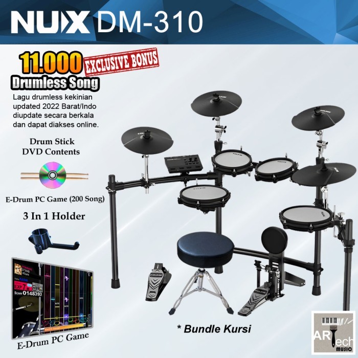 Jual NUX DM 310 Drum Elektrik Bundle Kursi / DM310 / DM-310 Electric Drum | Shopee Indonesia