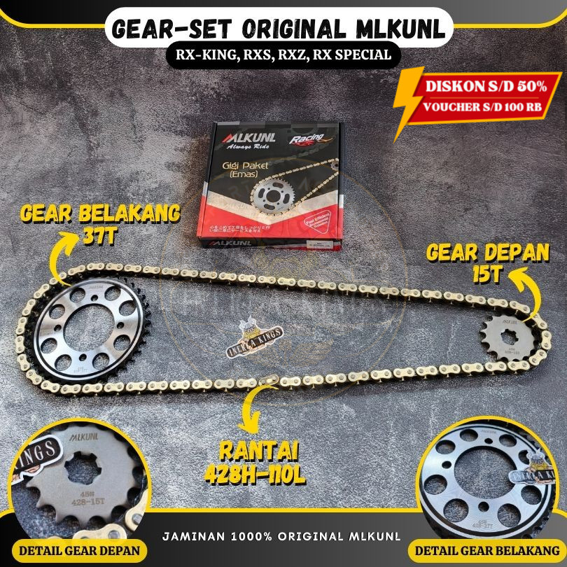Jual Gear Set Girset Chain kit Rantai Paket Komplit Racing Rx King RXK ...