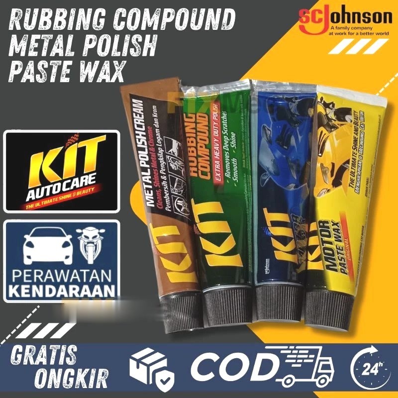 Jual KIT Paste Wax Original/Metallic/Rubbing Compound Kit Odol Kompon ...