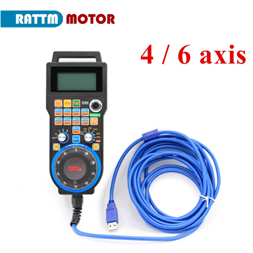 Jual 4 Axis 6 Axis CNC MACH3 MPG Wired Handwheel Controller For Router Milling Lathe Machine XHC ...