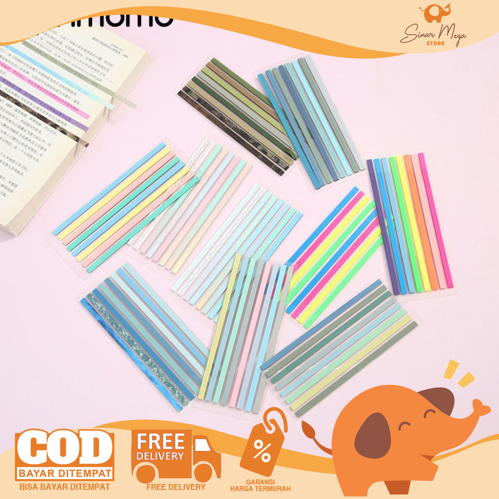 Jual Long Strip Sticky Notes Index Memo 8 Line / 160 Lembar Indeks Memo ...