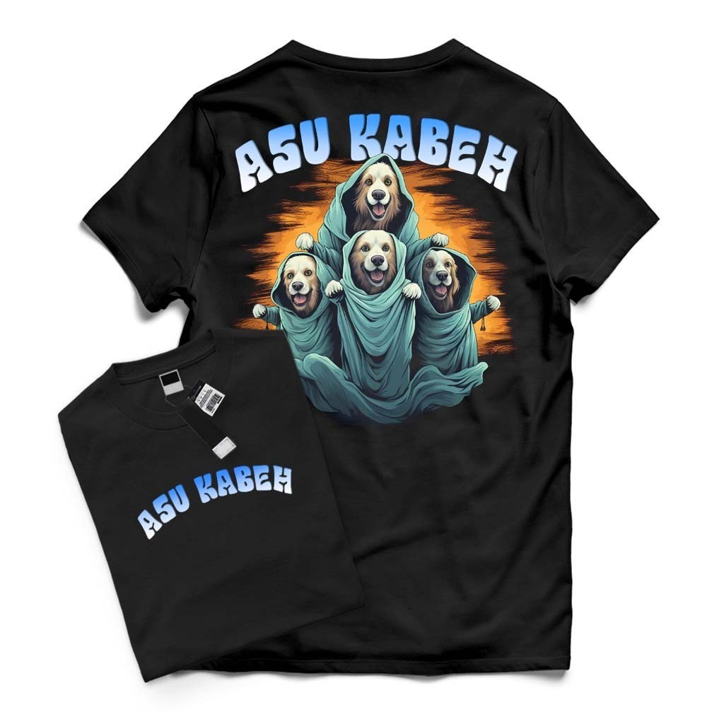 Jual T-Shirt Kaos Distro Unik Motif ASU KABEH Bahan 24s | Shopee Indonesia