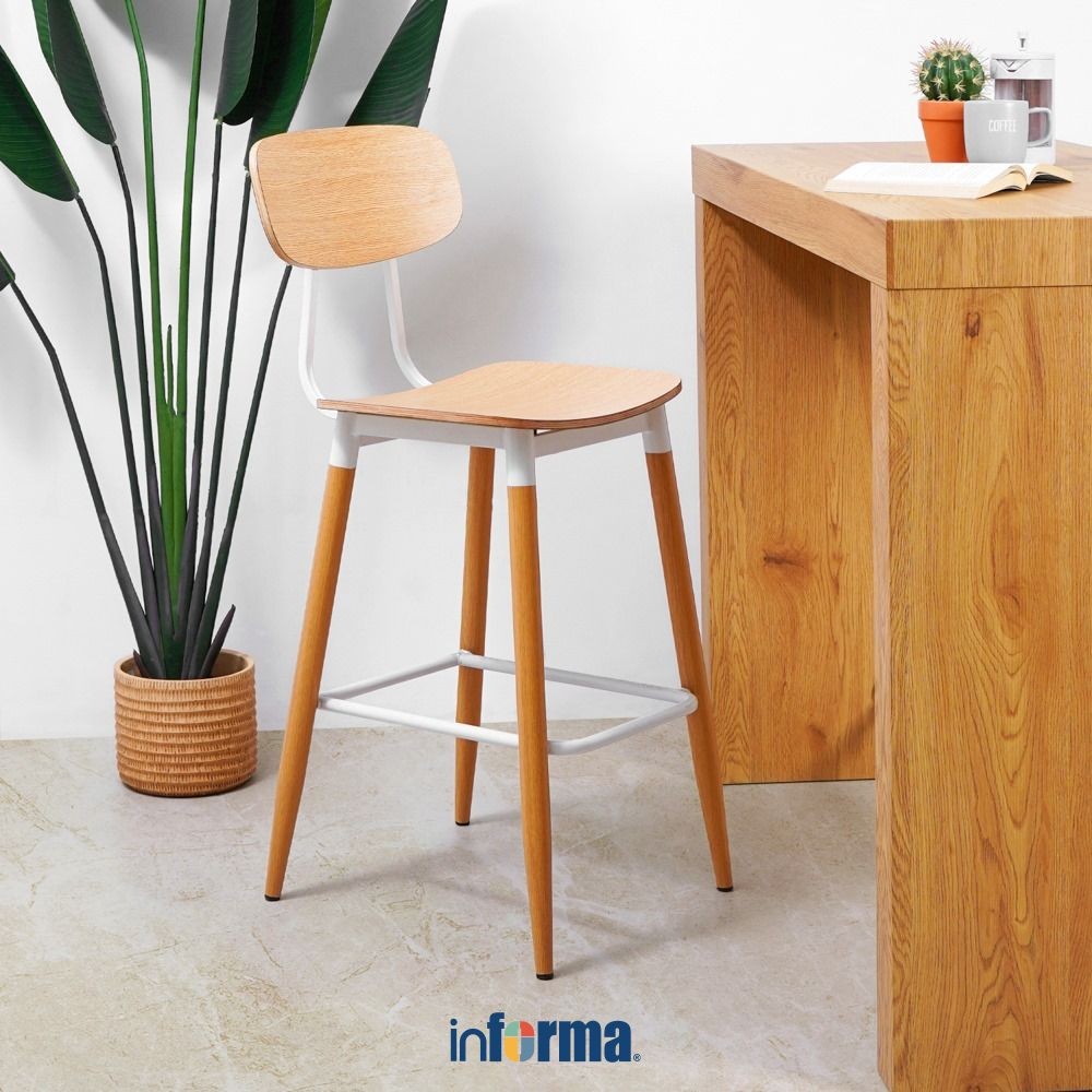 Jual Informa Fellow Kursi Bar - Cokelat Bar Stool Kursi Kafe Bartending ...