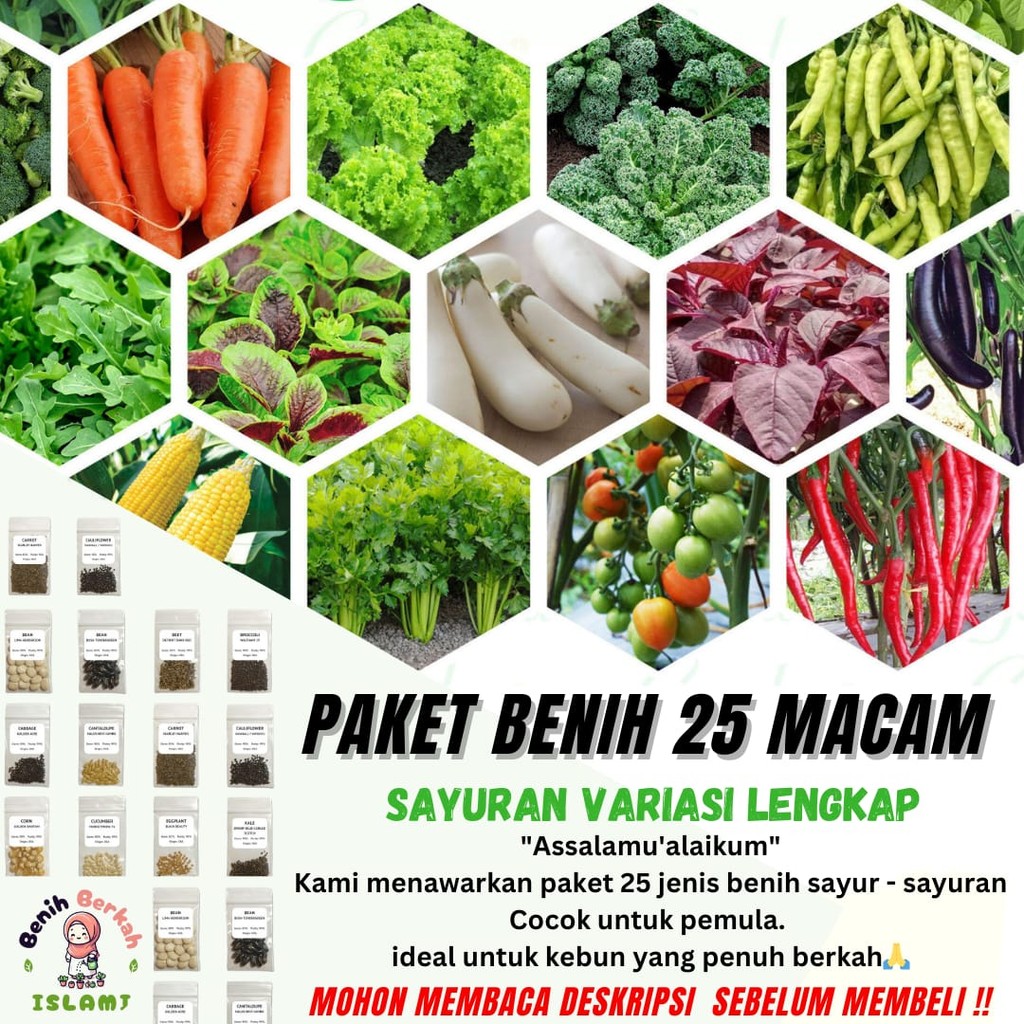 Jual PAKET LENGKAP 25 MACAM BIBIT BENIH SAYUR SAYURAN HEMAT TANAMAN ...