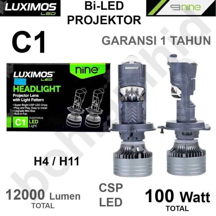 Jual Lampu Projektor Mini BiLED Luximos C1 H4 / H11 H16 LED Laser Projektor 100W 12000Lumen ...
